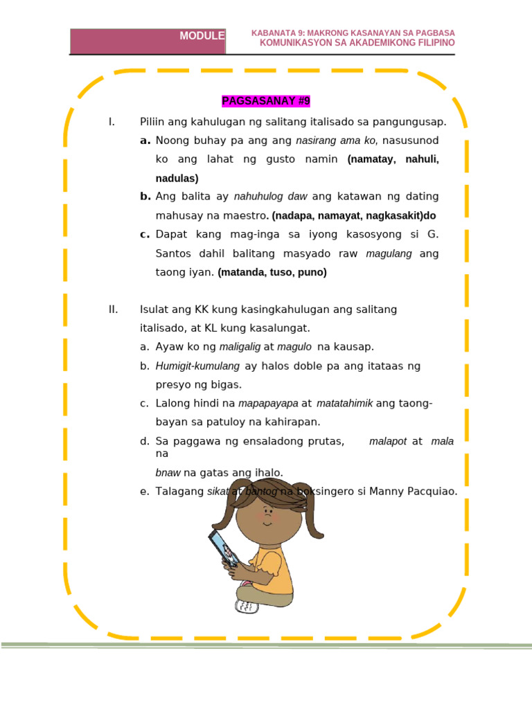 Pagsasanay 9 | PDF