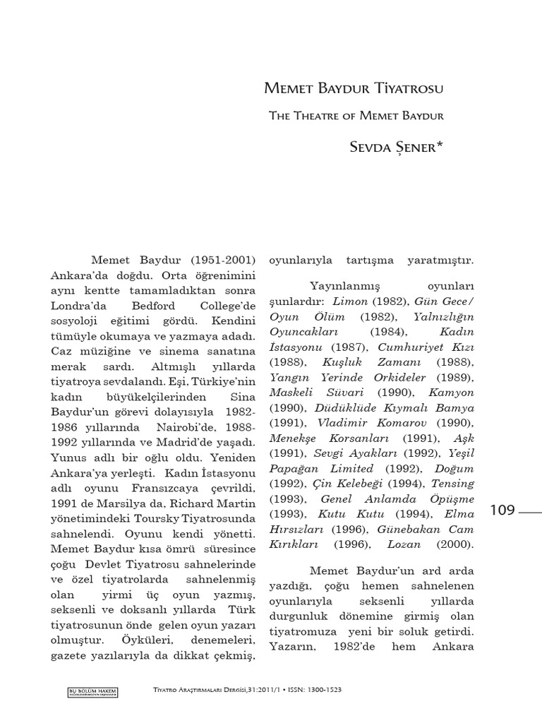 Memet Baydur Sevda Şener | PDF