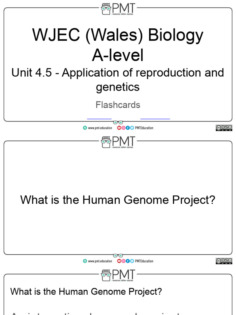 Flashcards - Unit 4.5 Application of Reproduction and Genetics - WJEC (Wales) Biology A-Level ...