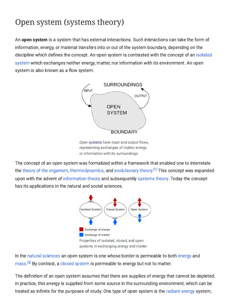 Understanding Open Systems Theory | PDF | System | Science