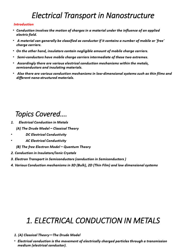 Electrical Transport in Nanostructures | PDF | Electrical Resistivity ...