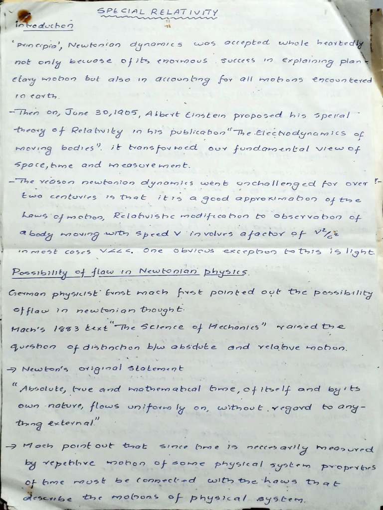 Special Relativity | PDF