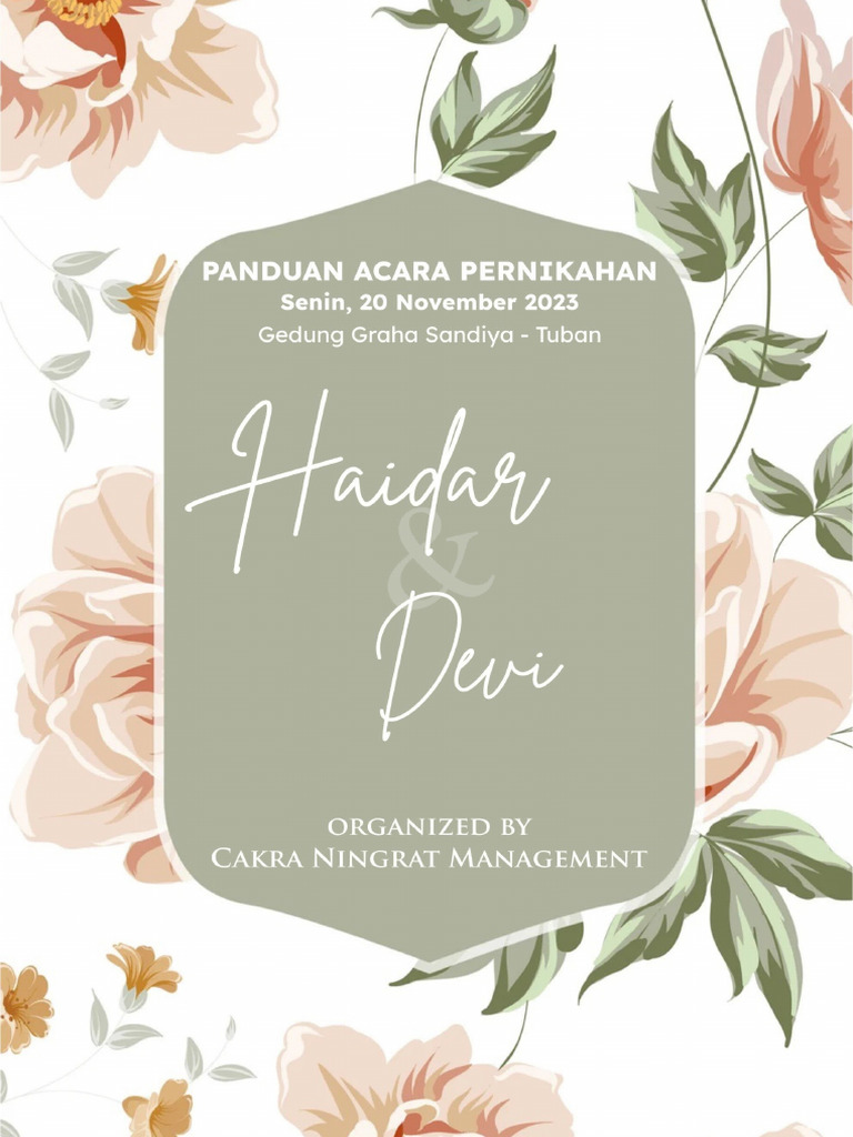 Panduan Pernikahan TGL 14 Januari 2024 (Desa Sumurcinde Kec. Soko Tuban) | PDF