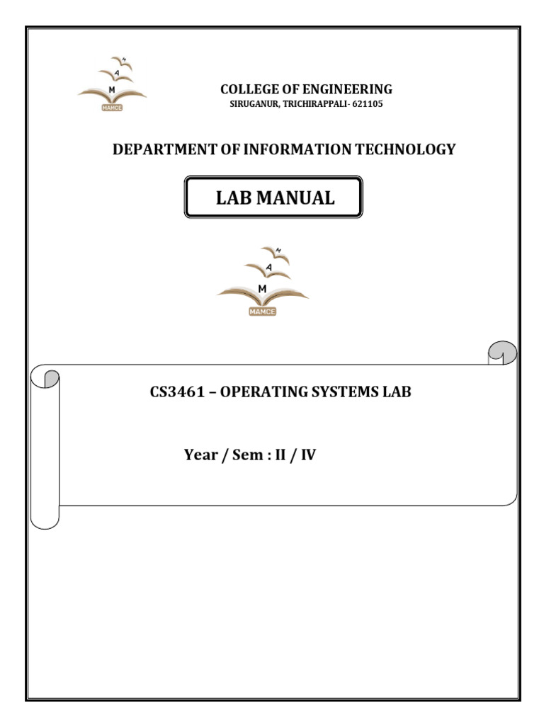 OS Lab Manual IV Sem IT Record New | PDF | Windows 10 | Computer File