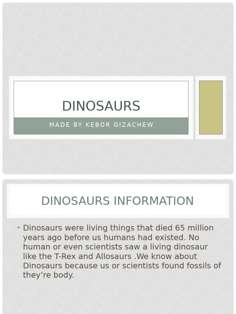 Dinosaurs | PDF