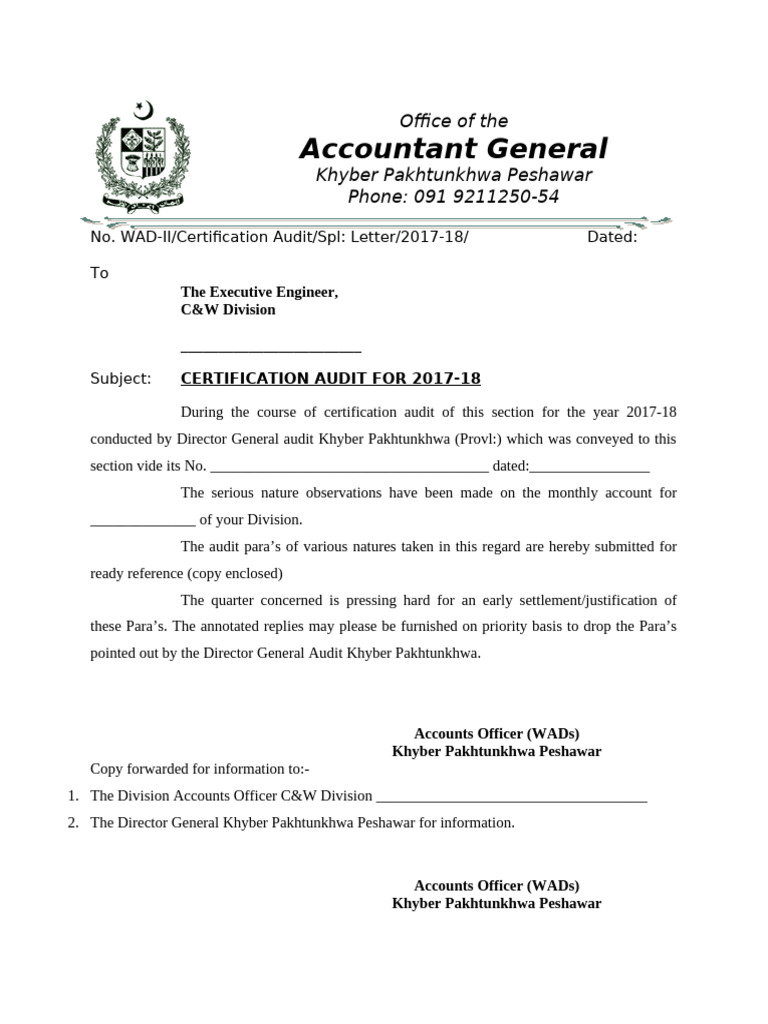 Certification Audit Letter | PDF