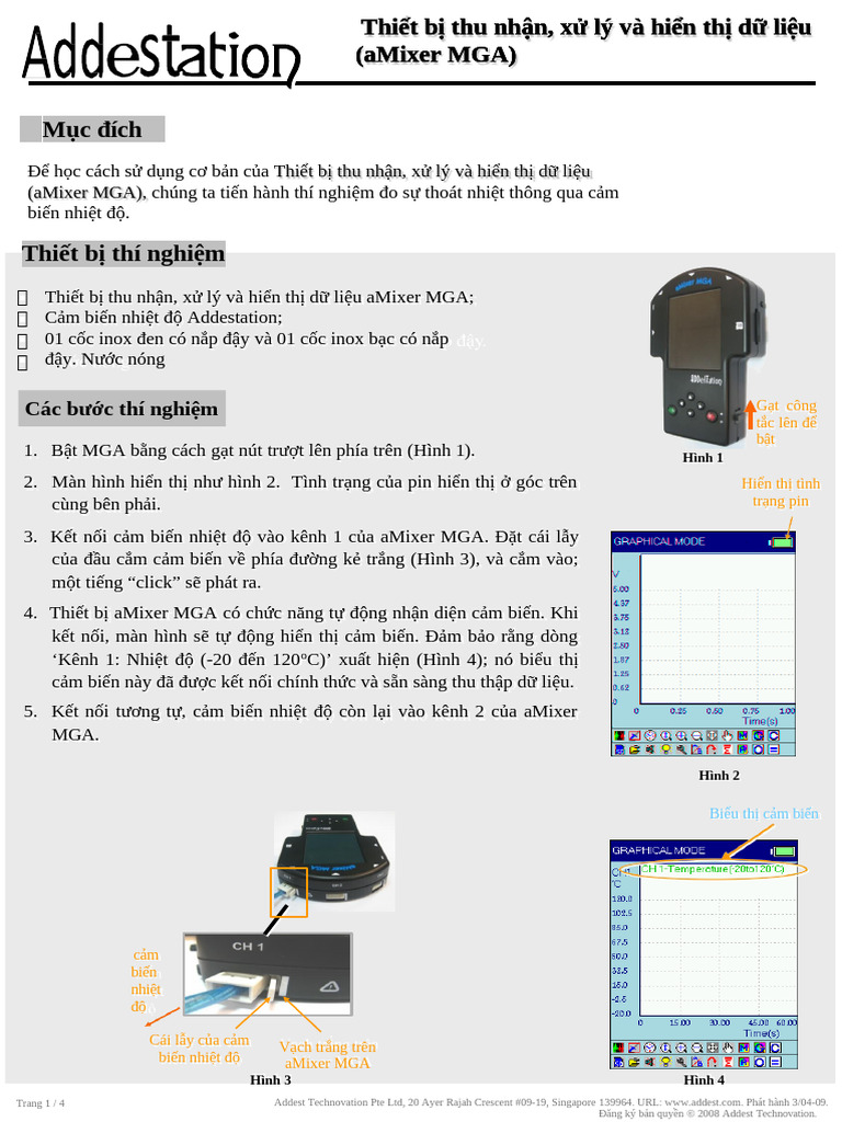 1. HDSD bộ thu nhận aMixer MGA | PDF