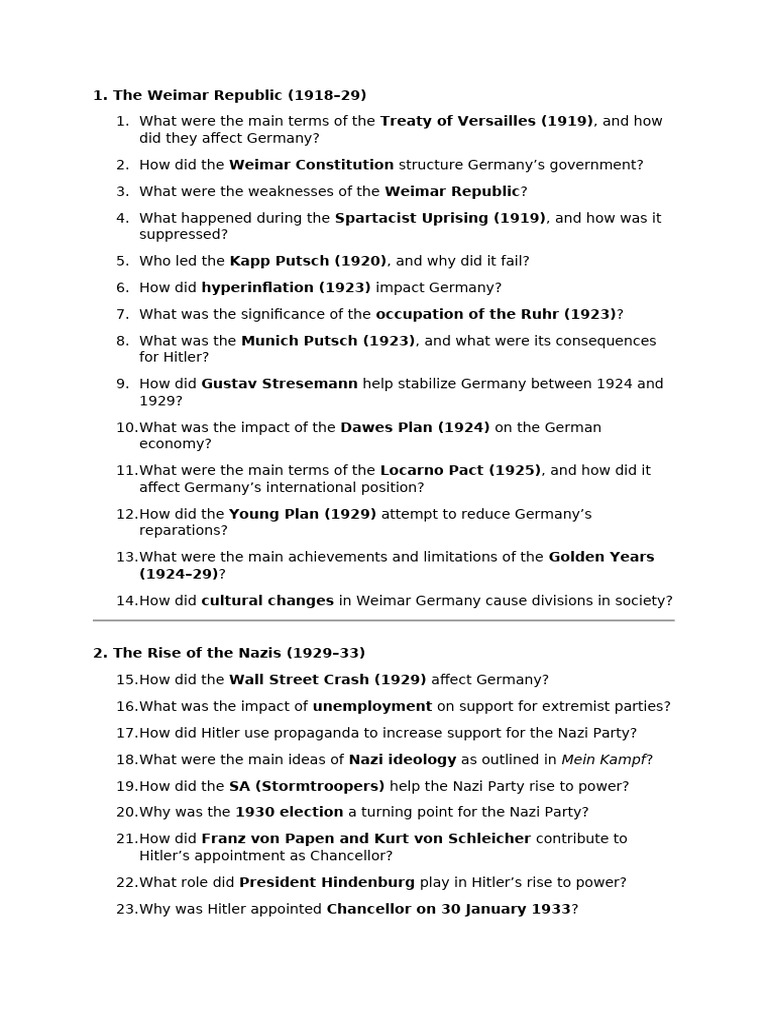 Weimar Constitution and Young Plan Overview | PDF | Weimar Republic ...
