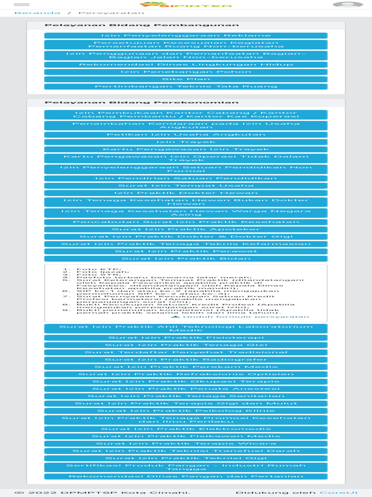 SiPinter - DPMPTSP Kota Cimahi | PDF