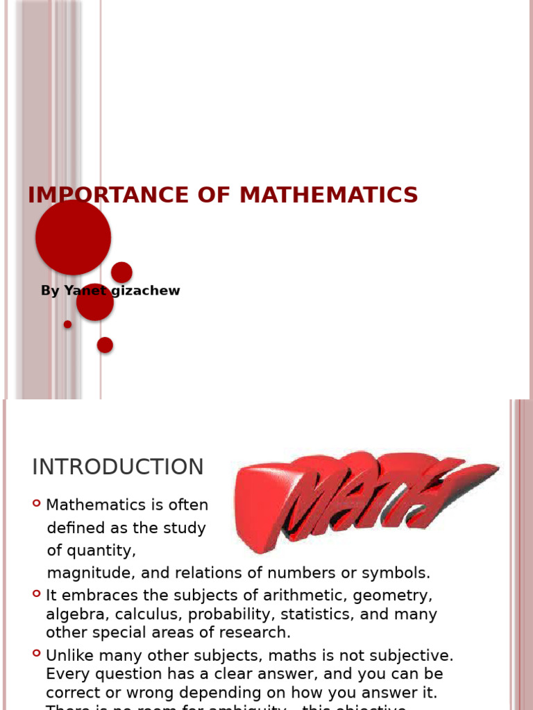 Importance of Mathematics | PDF | Mathematics | Science