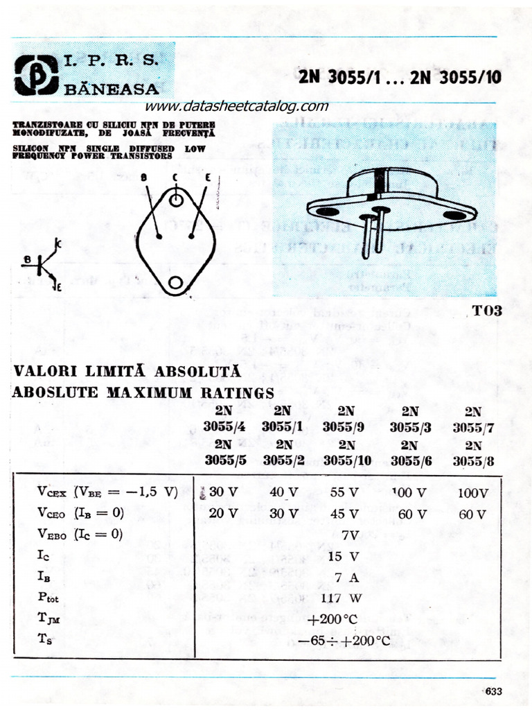 2N3055 1 2 3 4 5 6 7 8 9 10 | PDF