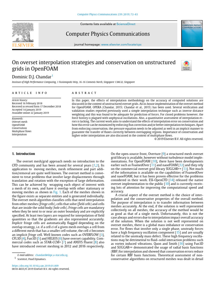 2019 - Chandar. On Overset Interpolation Strategies and Conservation On Unstructured Grids in ...