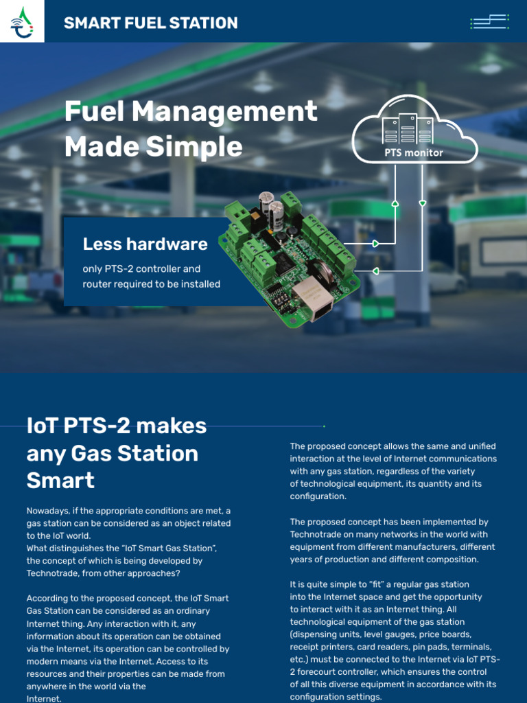 Smart Petrol Station Solution Presentation | PDF | Internet Of Things ...