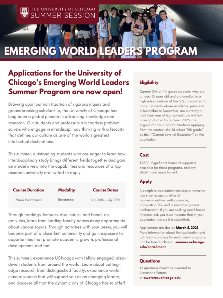 UChicago EmergingWorldLeaders | PDF | University | Interdisciplinarity