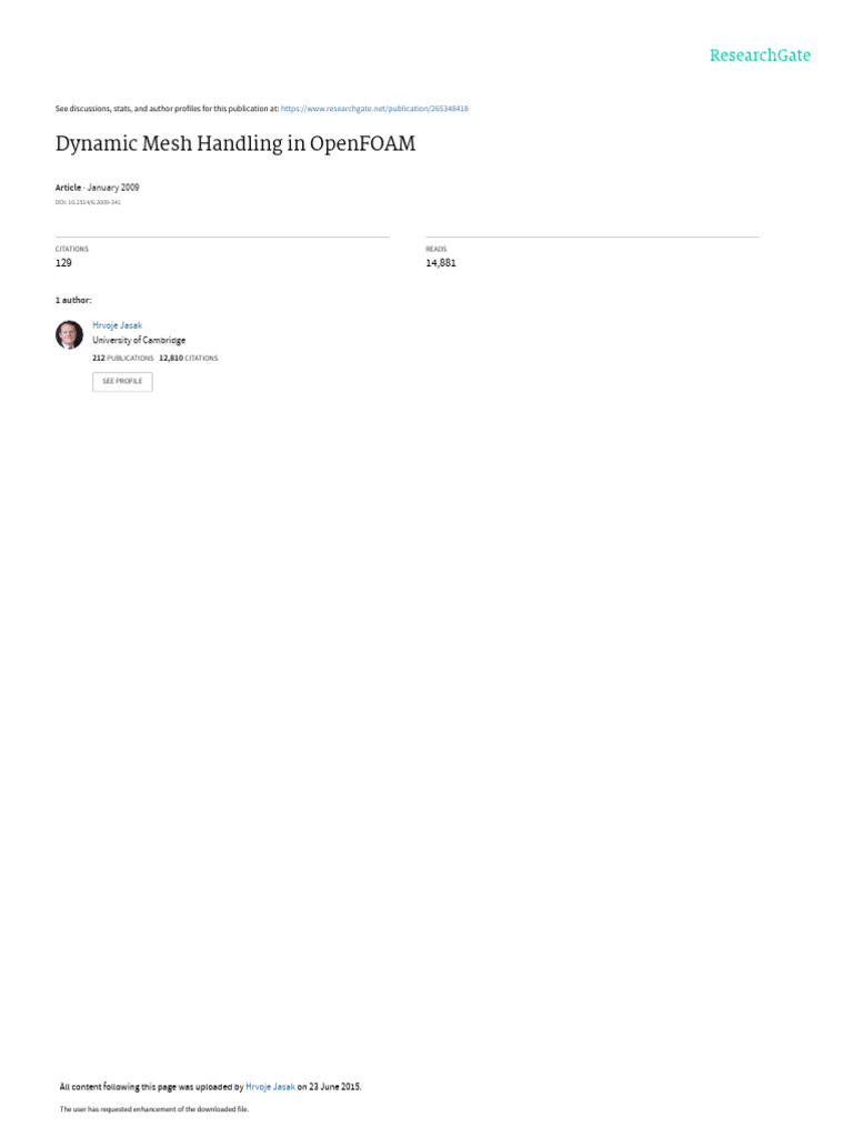 Dynamic Mesh Handling in OpenFOAM | PDF | Fluid Dynamics | Finite Element Method