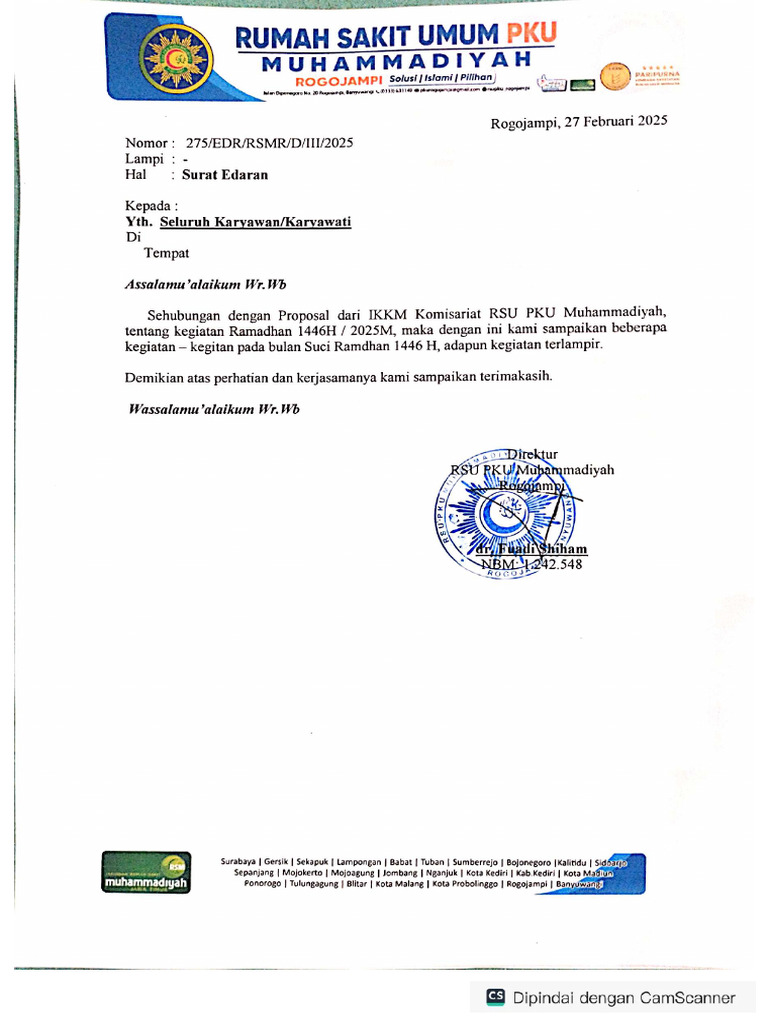 Edaran kegiatan Ramadhan 2025 | PDF