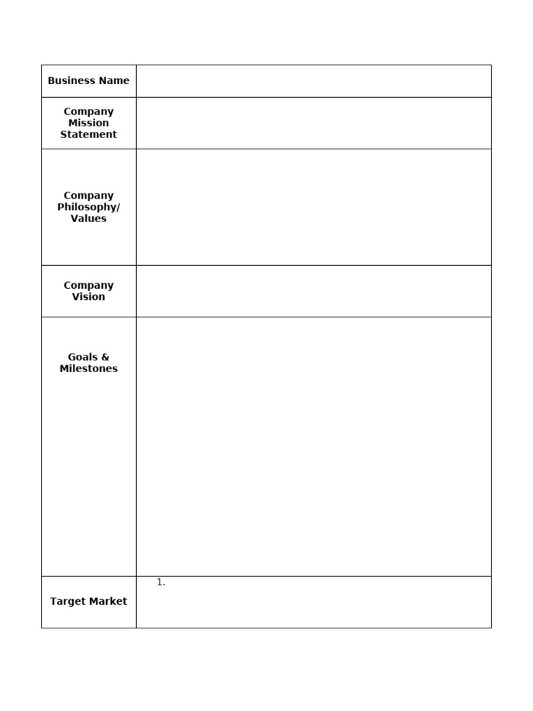 Erickson Bus Plan Template | PDF