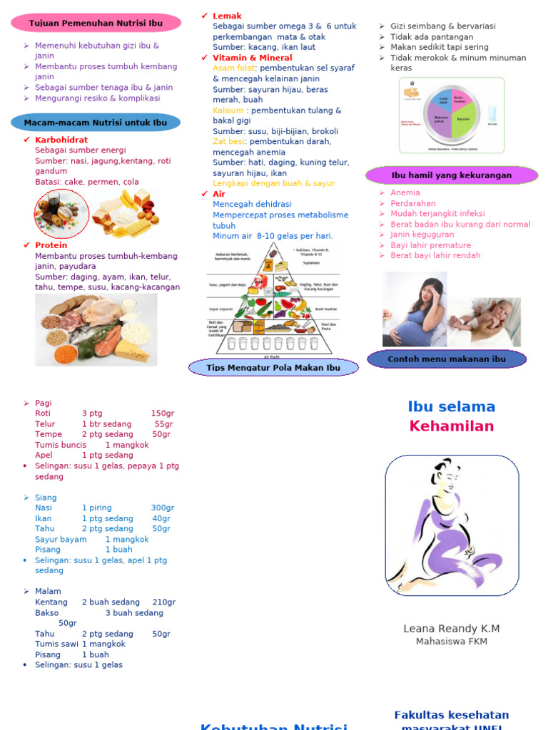 Leaflet Gizi Ibu Hamil Docx | PDF