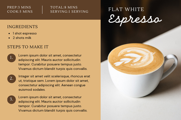Brown Minimalist Coffee Recipe Card | PDF