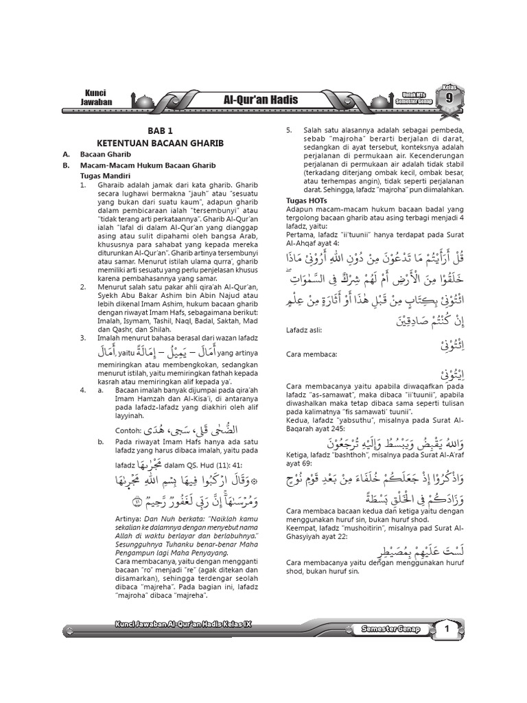 Kunci Qurdis 9 KMA 183 | PDF