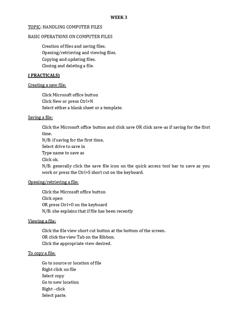 Week 3 Handling Computer Files | PDF | Computer File | Button (Computing)