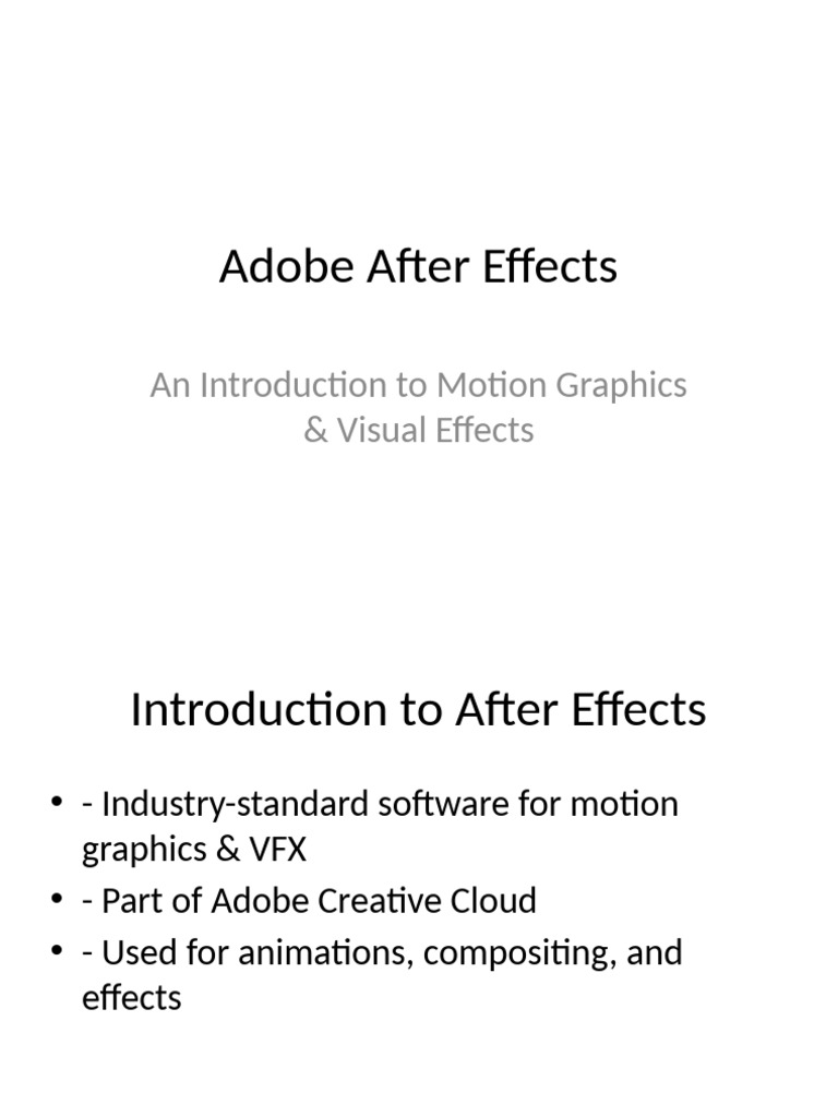 After Effects Presentation | PDF