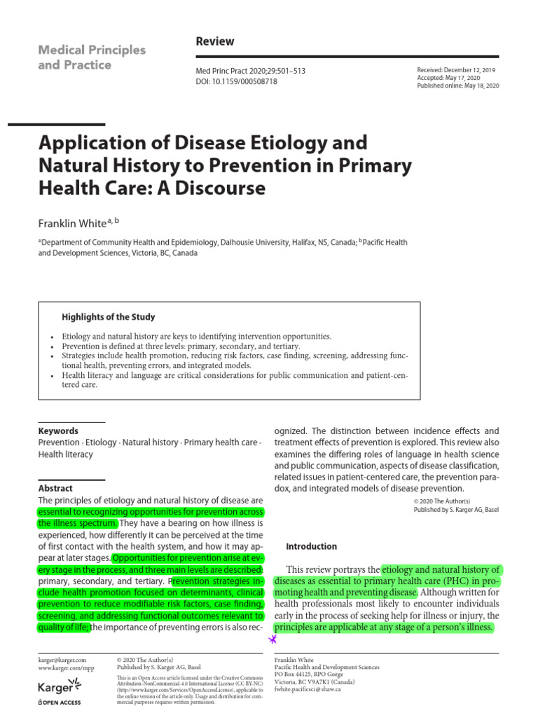 Application of Disease Etiology and Natural History | PDF | Medical ...