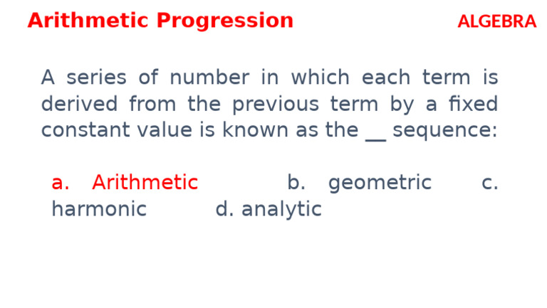 Understanding Arithmetic Progression | PDF
