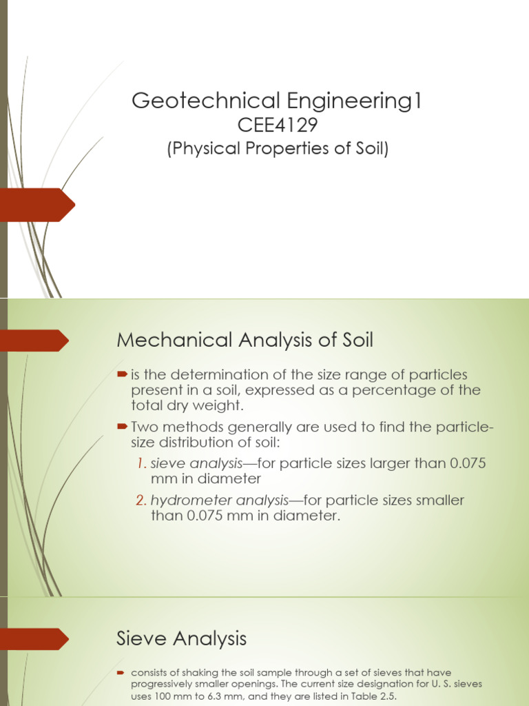 Soil Particle Size Analysis Methods | PDF