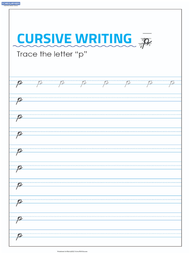Letter P Lowercase Cursive Writing w700157 | PDF