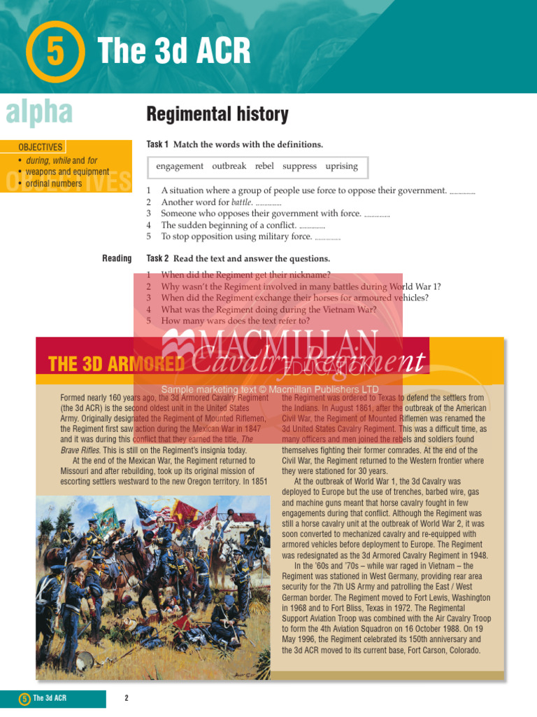 Military2 Unit 5 Students Book | PDF | Regiment | Cavalry