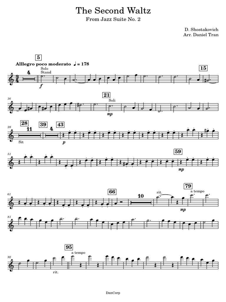 The Second Waltz Sheet Music | PDF | Musical Forms | Elements Of Music