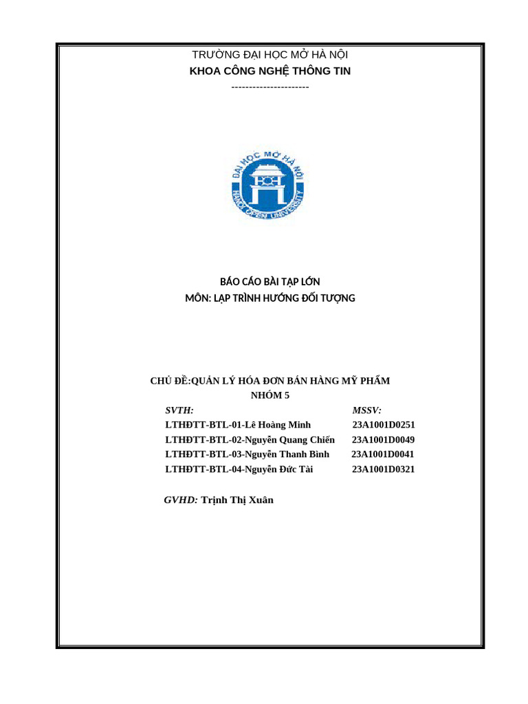 LTHDT-BTL-05-LeHoangMinh | PDF