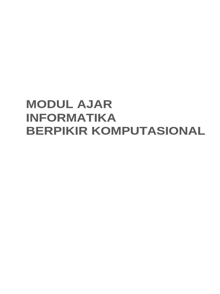 Modul Berpikir Komputasi | PDF