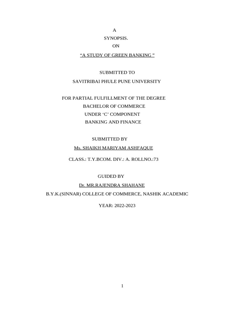 A Study of Green Banking | PDF | Banks | Interview