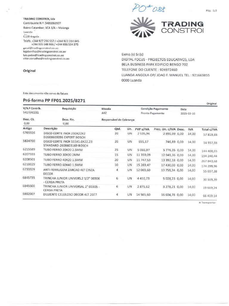 Trading Constroi Proforma FP01 2025 8271 | PDF