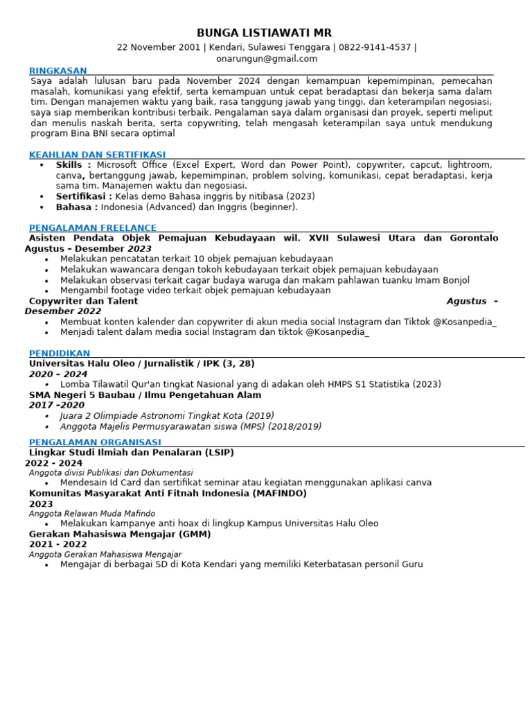 Template CV | PDF