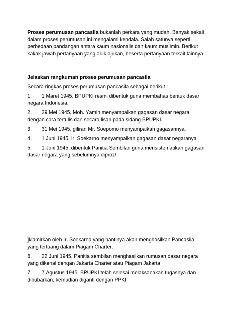 Proses perumusan pancasila | PDF