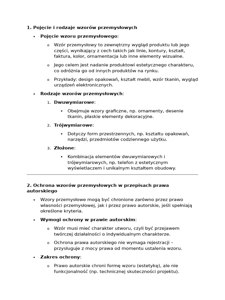Własność Intelektualna I Prawo Notatka 5 | PDF