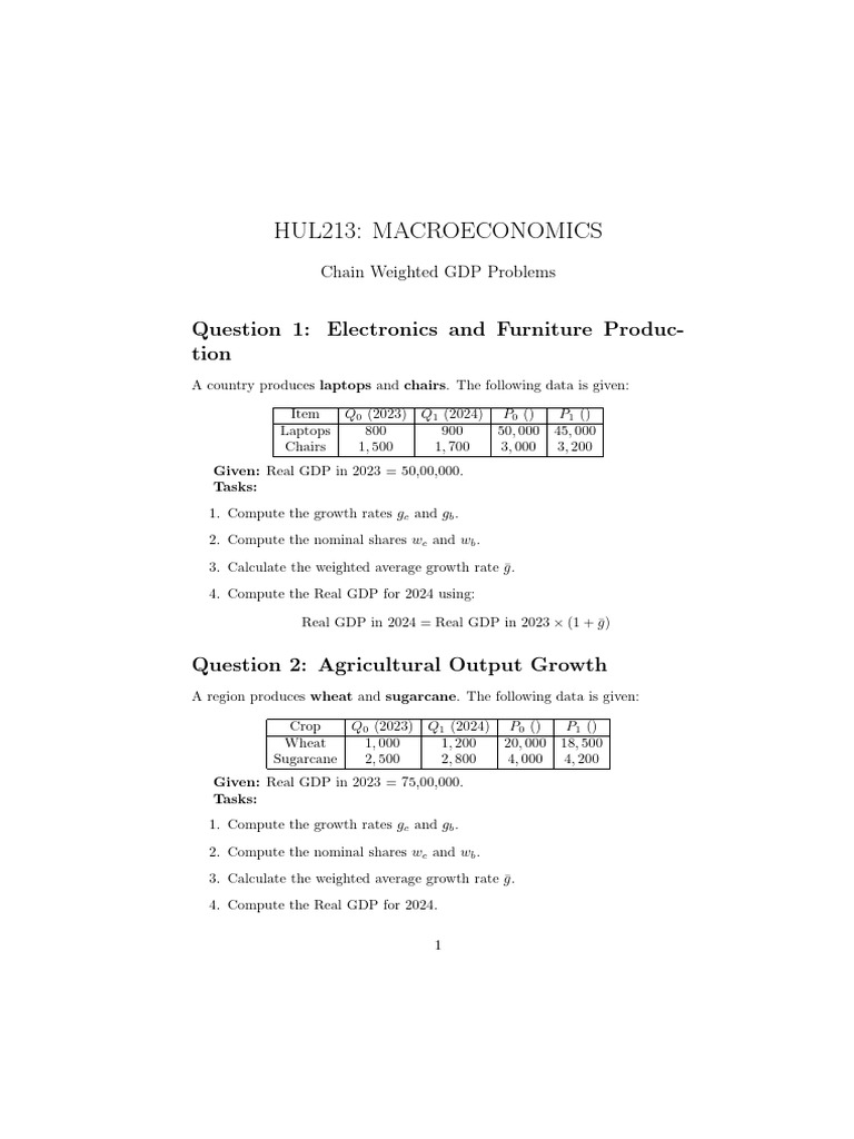 Chain Weighted GDP Calculation Guide | PDF