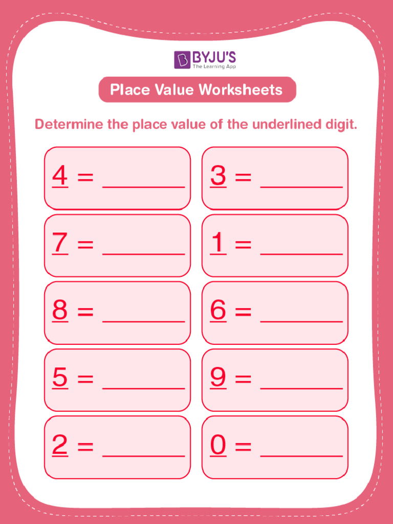Place Value Worksheets 01 | PDF