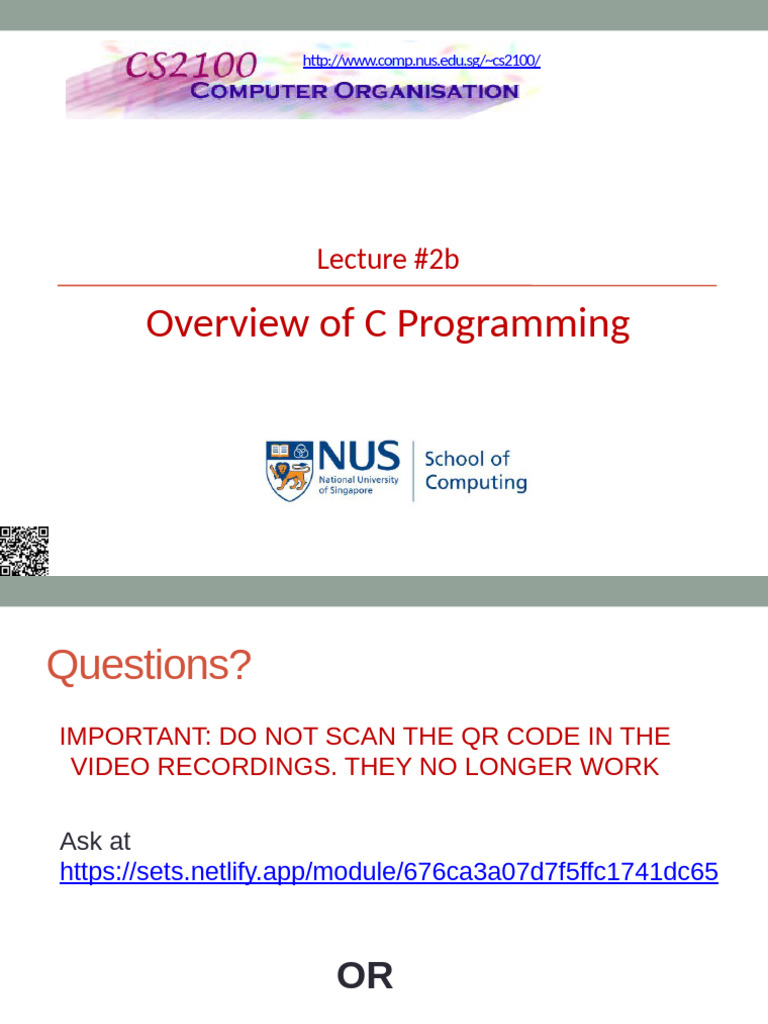 Lect02b Overview of C Programming-2 | PDF | Reserved Word | Variable (Computer Science)