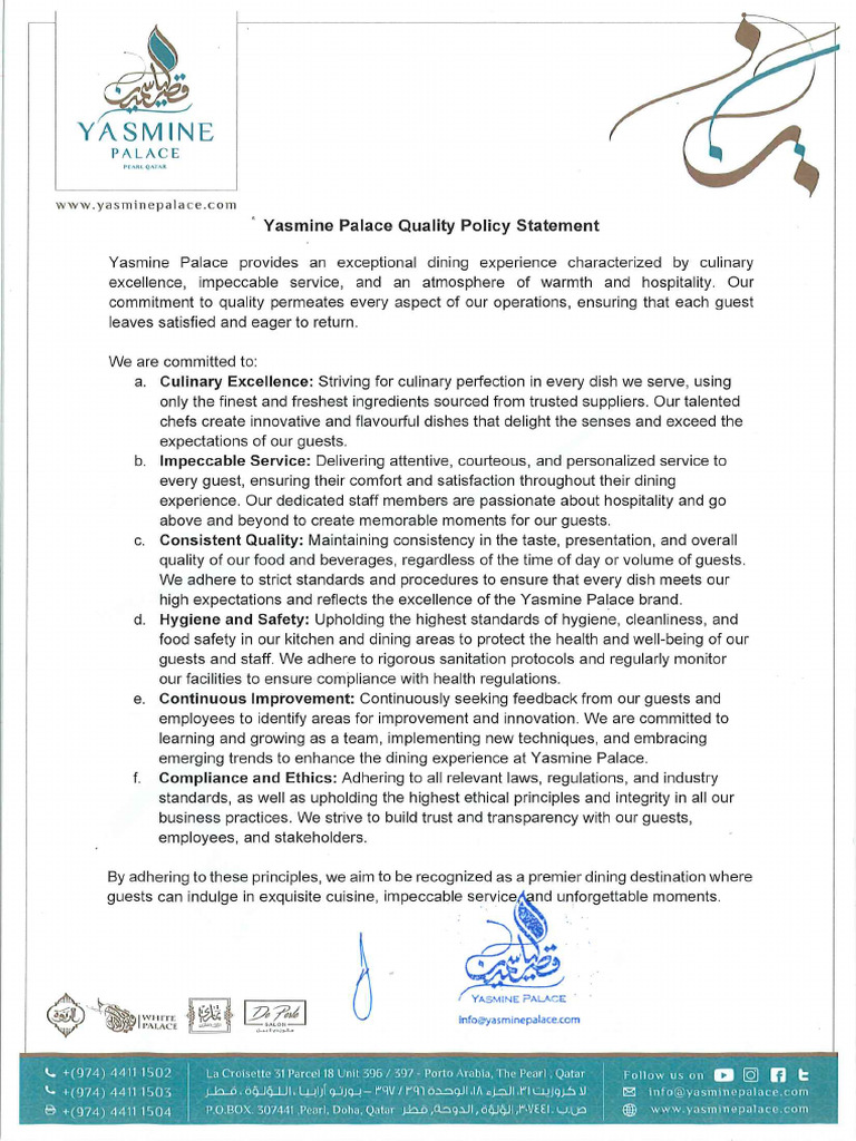 YP_Quality_Policy_Statement | PDF