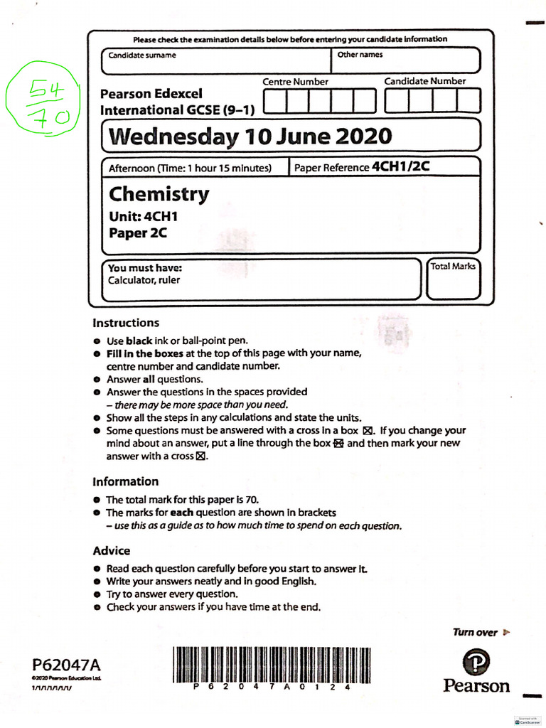 Chemistry 2C June 2020 Correction | PDF