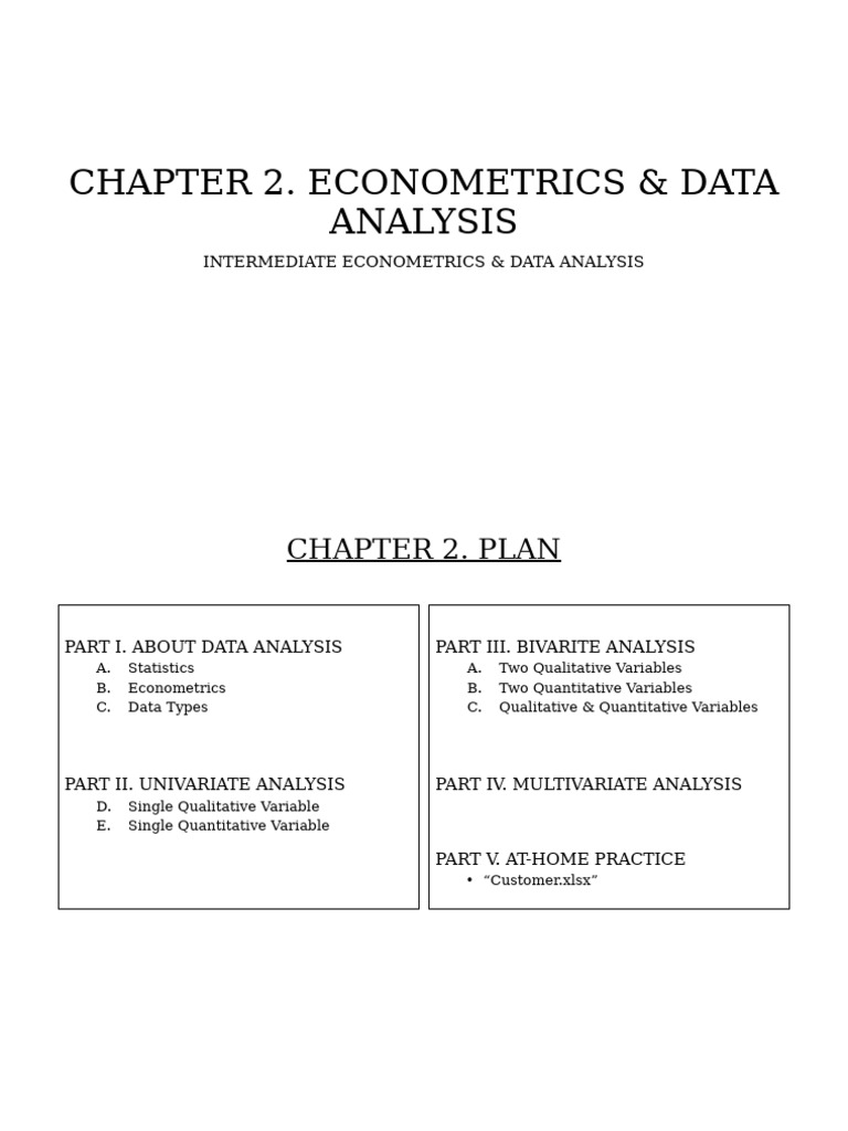 Chapter 2. Econometrics Data Analysis | PDF | Statistics | Student's T Test