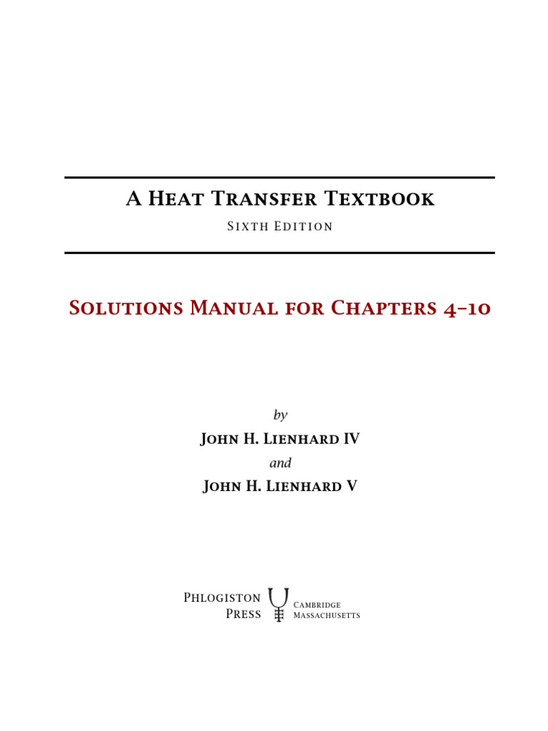 AHTT Chapters4-10 Solutions-V1.07 | PDF | Thermal Conduction | Heat ...
