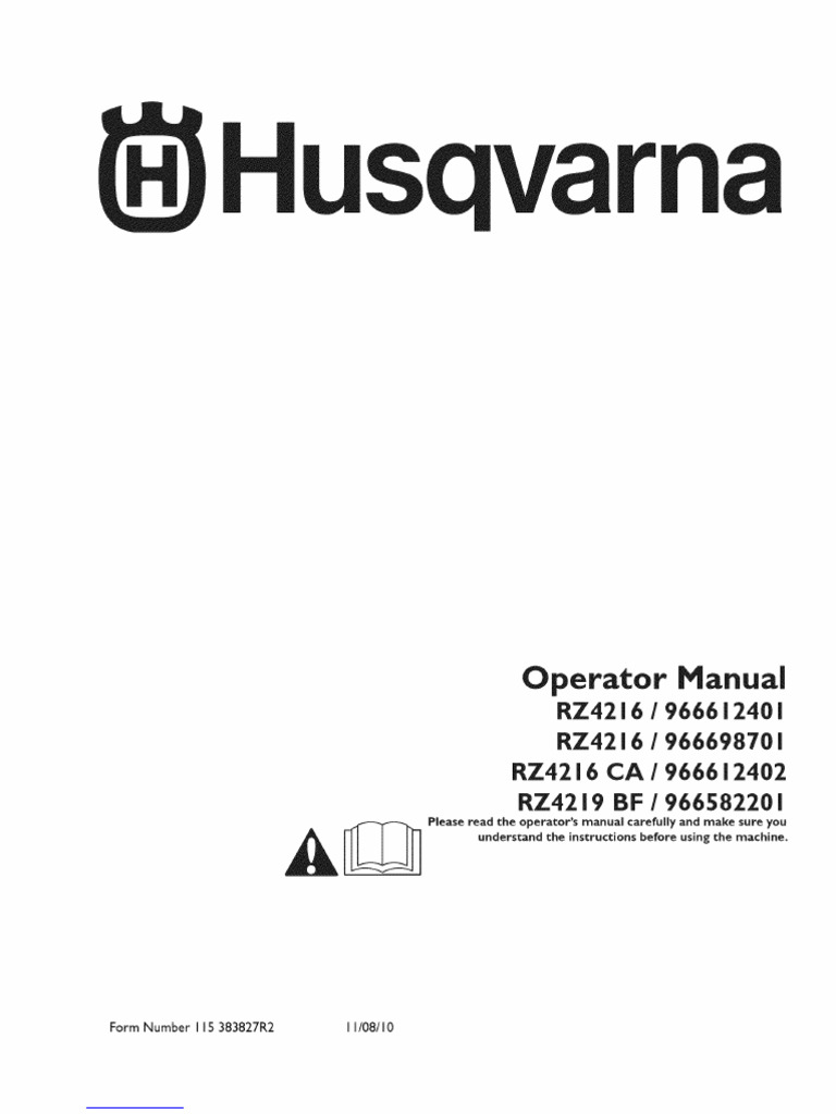 Rz4219 Bf Operator Manual | PDF | Exhaust Gas | Engines