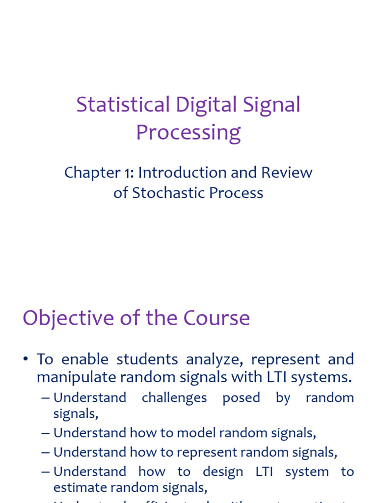 Stochastic Process in Signal Processing | PDF | Probability ...