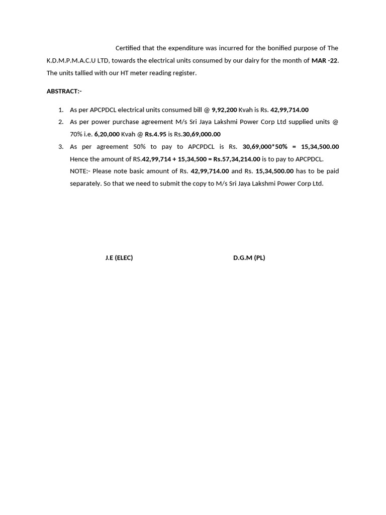 HT Bill Certification | PDF