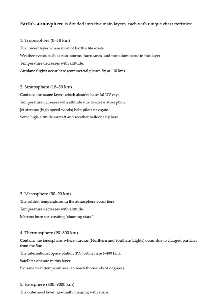 Earth's Atmospheric Layers Explained | PDF